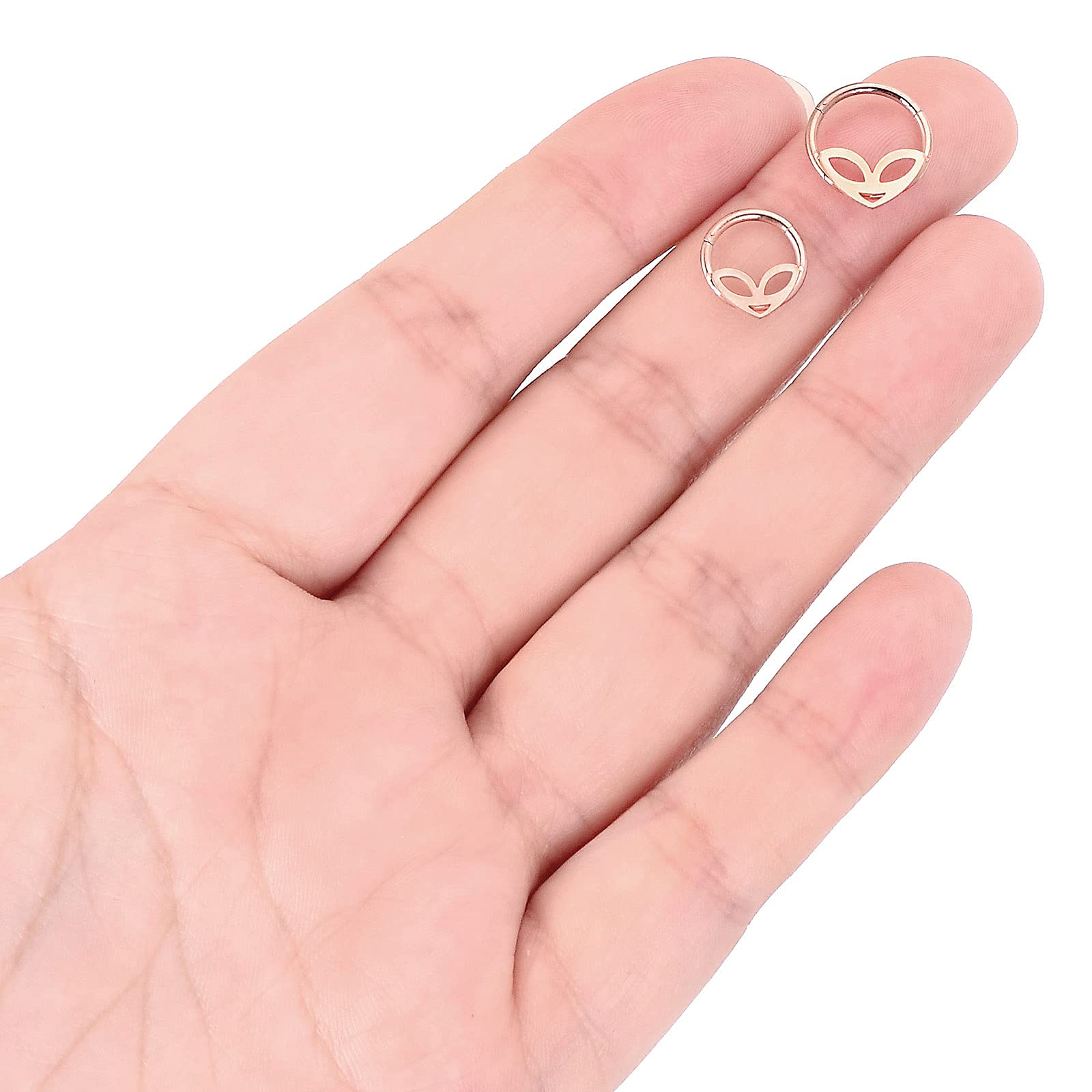 YOFANST 8PCS Stainless Steel Septum Rings 16G Nose Rings Hoop Daith Earrings Cartilage Helix Hinged Clicker Piercing, Black 10mm