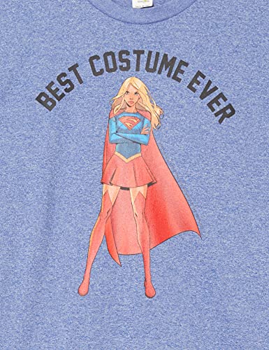 Warner Brothers Superman Best Supergirl Costume Boy's Performance Tee, Royal Blue Heather, Youth Large