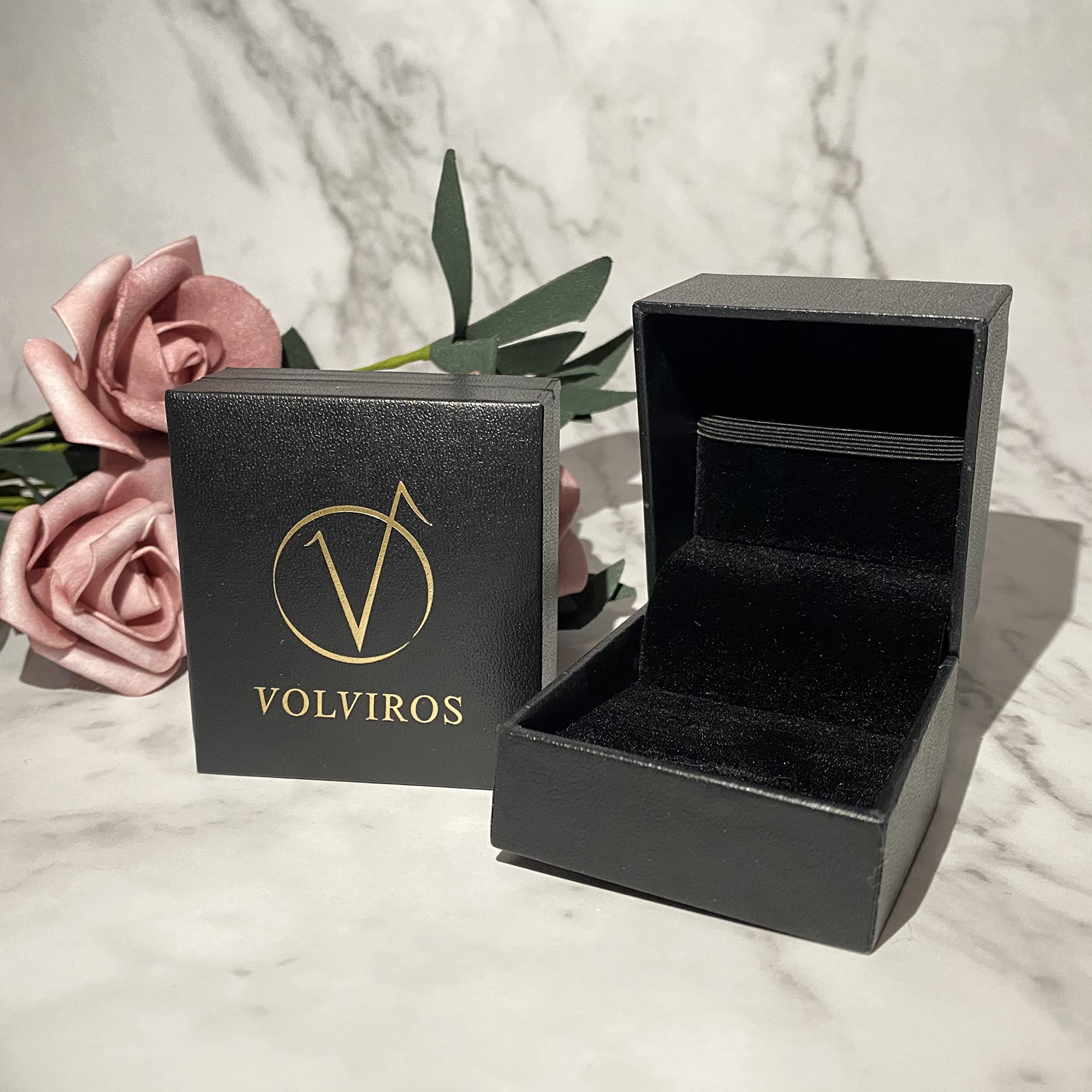 VOLVIROS Engagement Ring 1.5 CT Center Halo Moissanite Engagement Rings for Women Platinum Plated Silver Size 6.5