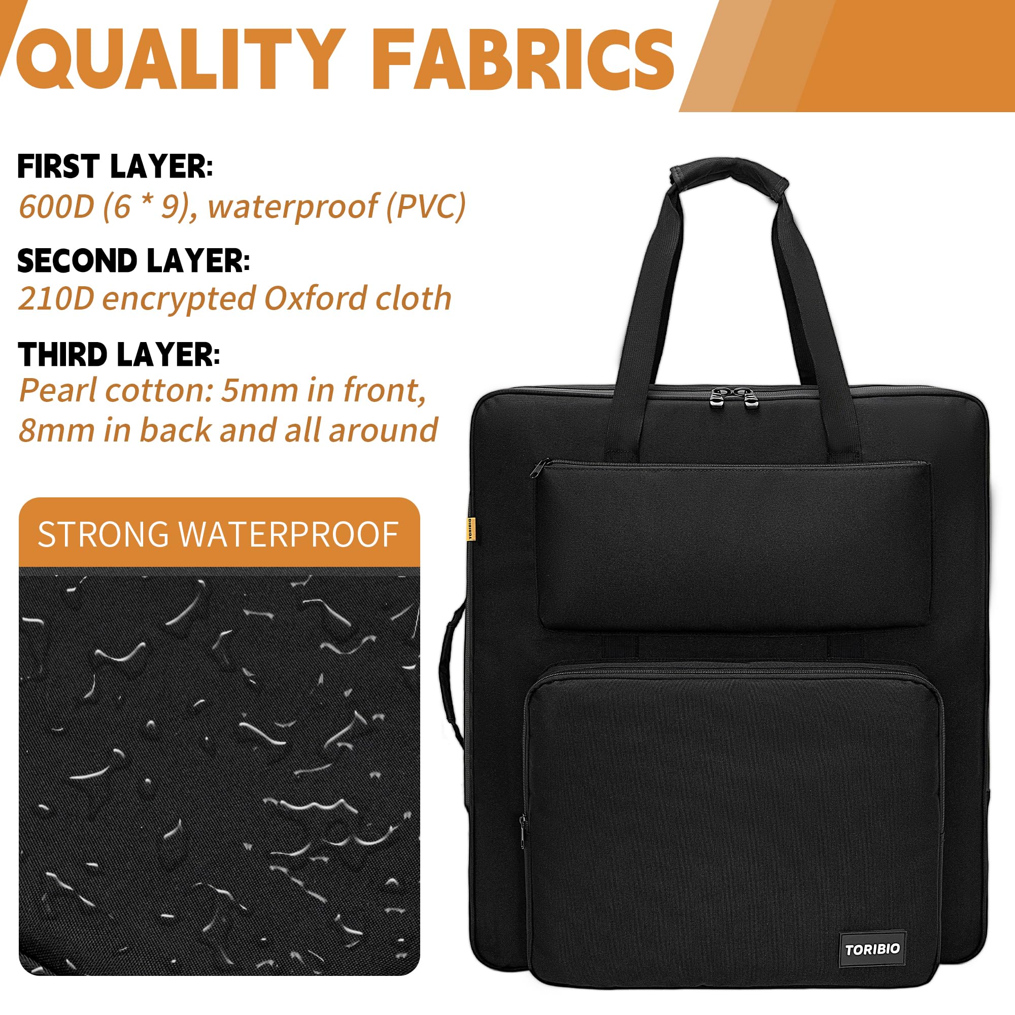 TORIBIO Solar Panel Storage Bag, Padded Portable Solar Panel Travel Bag Compatible with Jackery SolarSaga 100W/200W, Dustproof Waterproof Protective Carrying Pocket Case for Outdoor Camping Travel