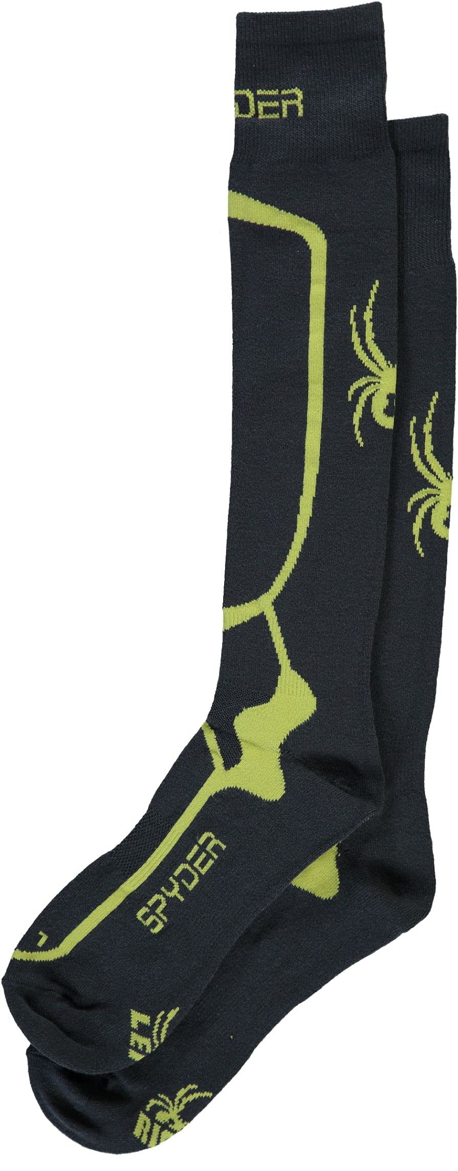Spyder Men's Pro Liner Socks, Ebony Citron, Large