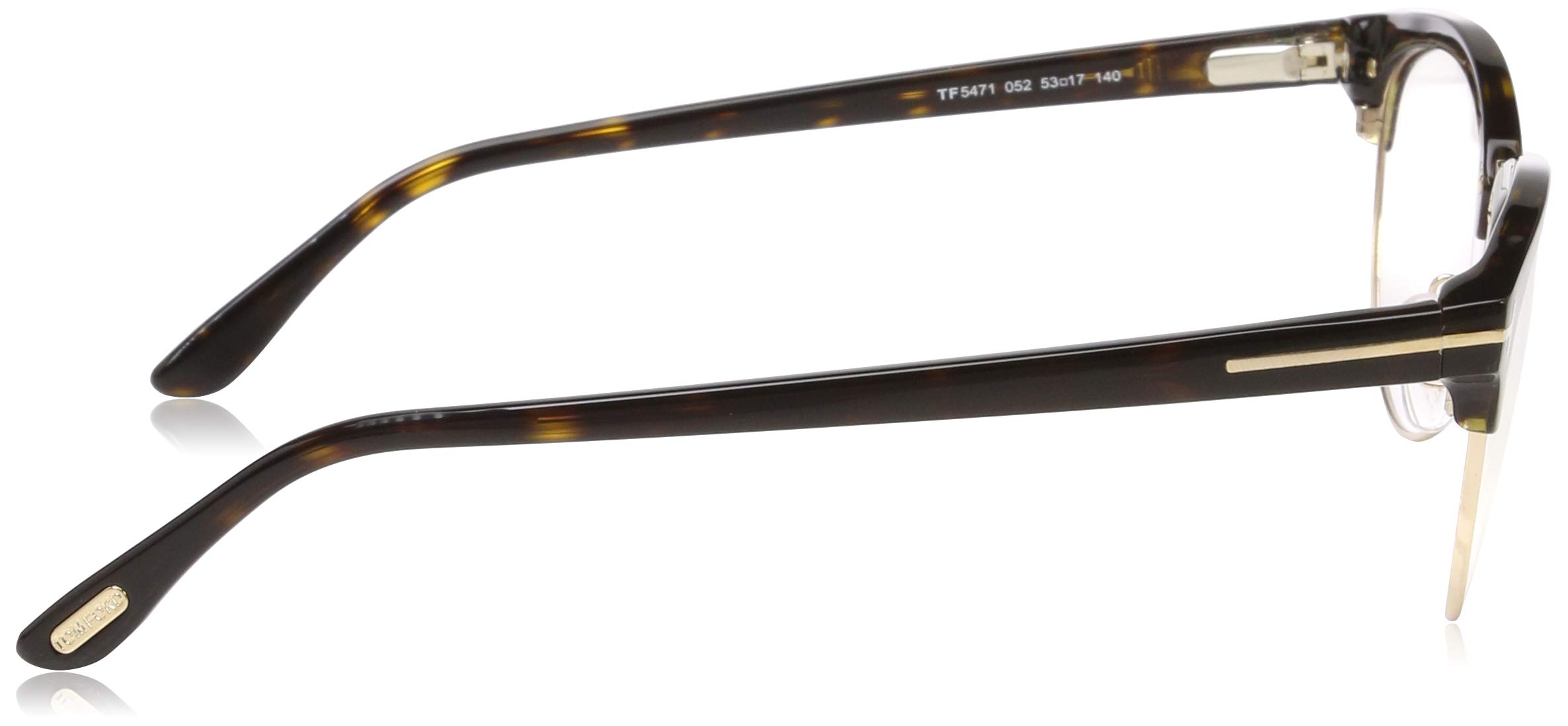 Tom Ford Oval Eyeglasses TF5471 052 Dark Havana/Gold 53mm FT5471