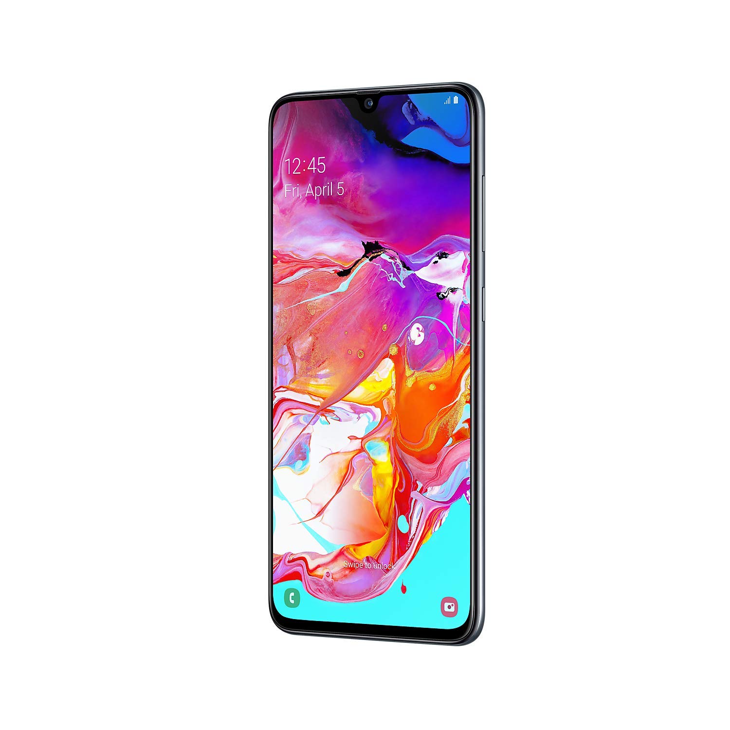 SAMSUNG Galaxy A70 SM-A705F/DS Dual-SIM (128GB ROM, 6GB RAM, 6.7-Inch, GSM Only, No CDMA) Factory Unlocked 4G/LTE Smartphone - International Version (Black)