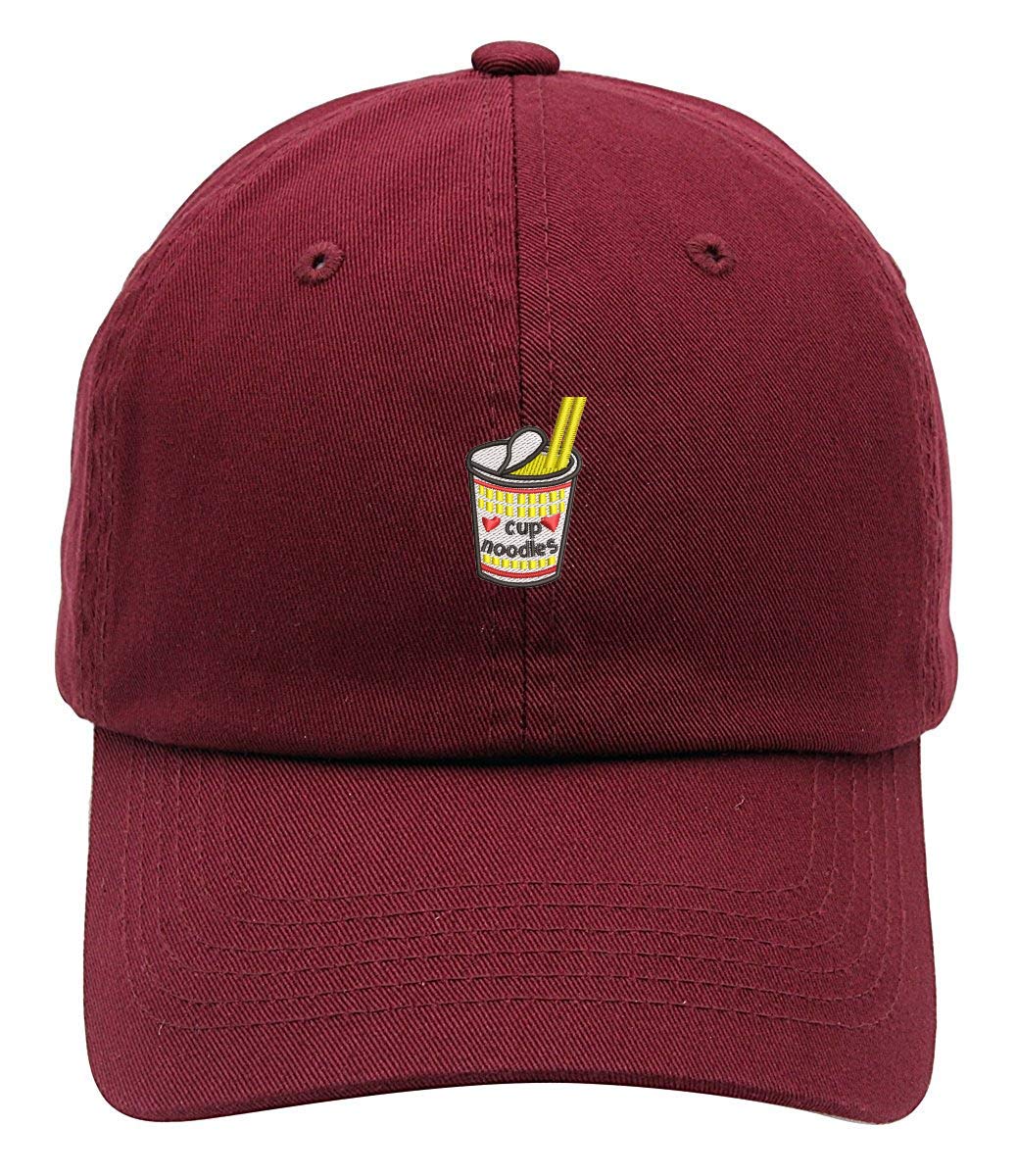 Top Level Apparel Unisex Cup of Noodles Low Profile Embroidered Baseball Dad Hat Maroon