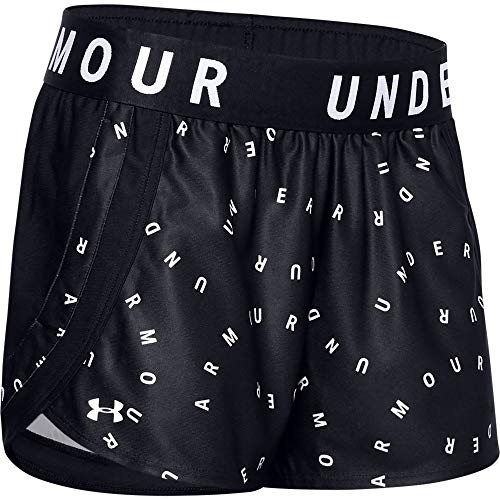 Under Armour Play Up 3.0 Print Workout Gym Short, Black (001)/White, Medium