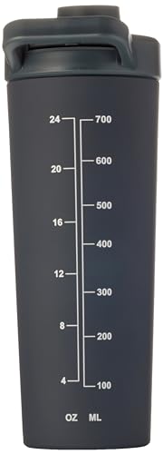 Simple Modern Plastic Protein Shaker Bottle with Ball 24oz | Shaker Cup for Protein Mixes, Shakes and Pre Workout | Rally Collection | Graphite