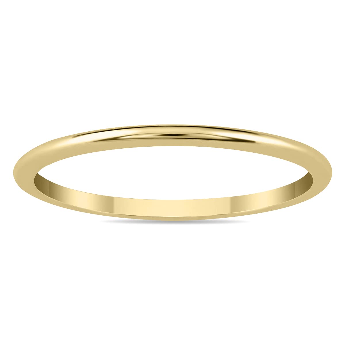 SZUL 1mm Thin Domed Wedding Band Available in 14K Yellow Gold, 14K White Gold, and 14K Rose Gold (Yellow-gold, 8.5)