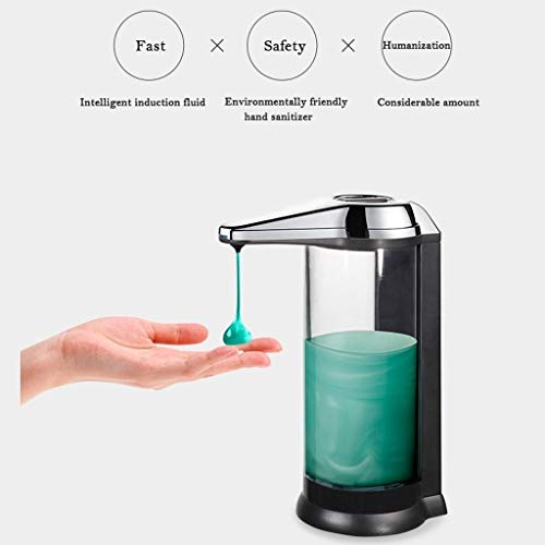 Soap Dispenser Creative Automatic Soap Dispenser Wall-Mounted Transparent Soap Dispenser ABS Kitchen Bathroom Emulsion Dispenser Bathroom Soap Dispenser (Color : Black)