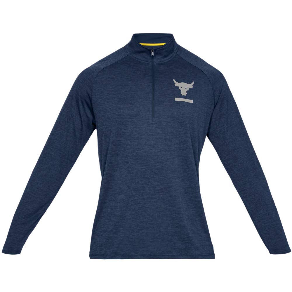 Under Armour Project Rock Tech 1/2 Zip T-shirt, Academy Blue (408)/Reflective, Small