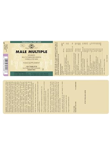 Solgar Male Multiple, 180 Tablets - Multivitamin, Mineral & Herbal Formula for Men - Advanced Phytonutrient - Vegan, Gluten Free, Dairy Free - 90 Servings