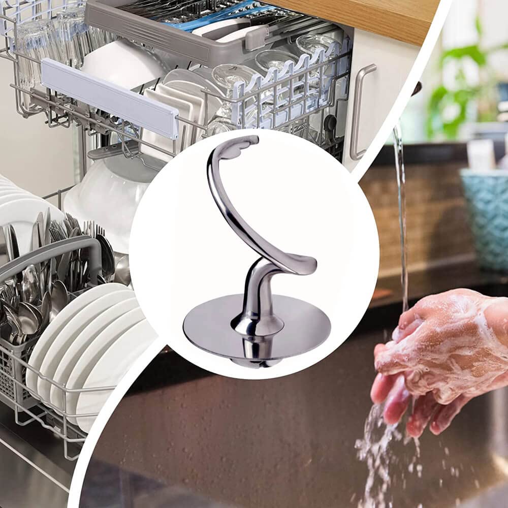 Spiral Dough Hook Stainless Steel Dough Hook Mixer Dough Bread Hook for Kitchenaid mixer 4.5-5 Quart Tilt-Head Stand Mixer Dishwasher Safe