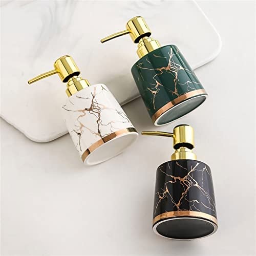 Soap Dispenser 270ML Imitation Marble Light Luxury Lotion Bottled Separately Hotel Shampoo Shower Gel Bottle Washroom Lotion Bottle Empty Press Pump Bottles (Color : White)