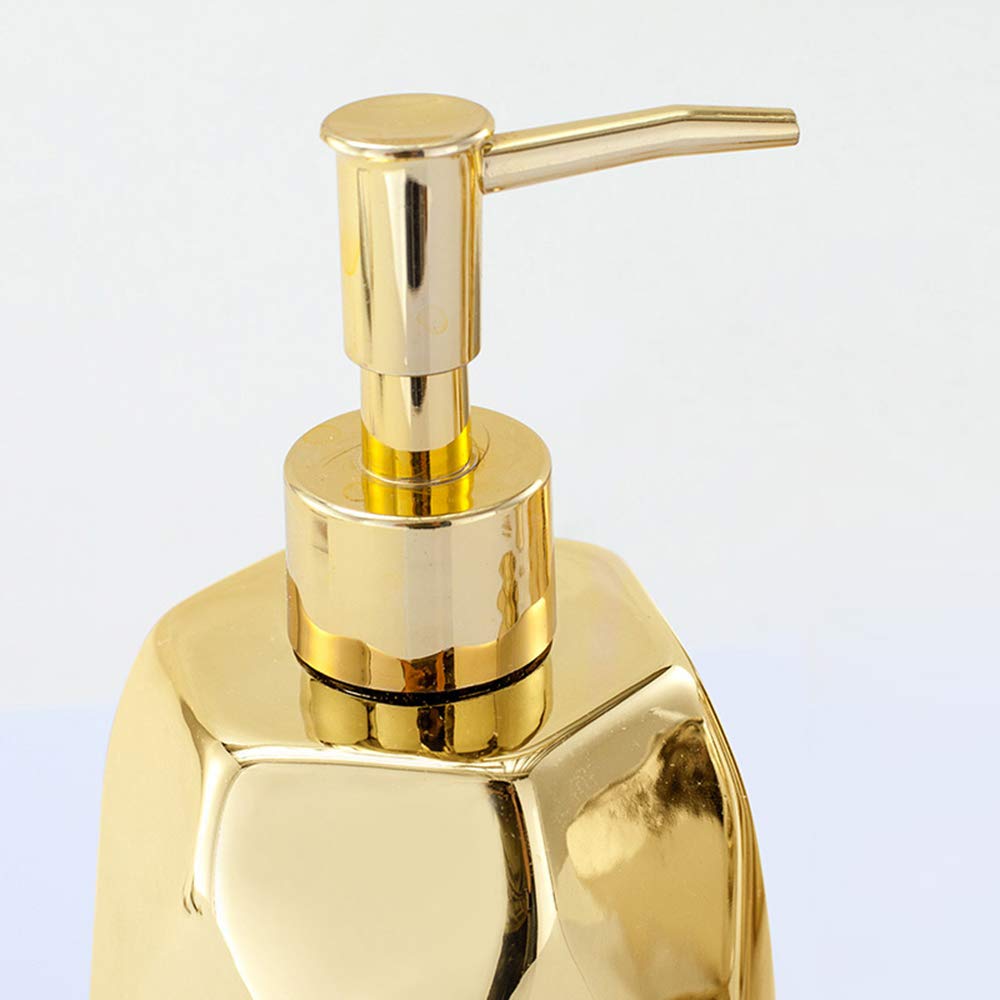 WYZQQ Luxury Gold Ceramic Bathroom Accessory Set, Bathroom Decor Including Soap Dispenser, Toothbrush Holder, Cup, Soap Dish, Tray - Creative Home Gift