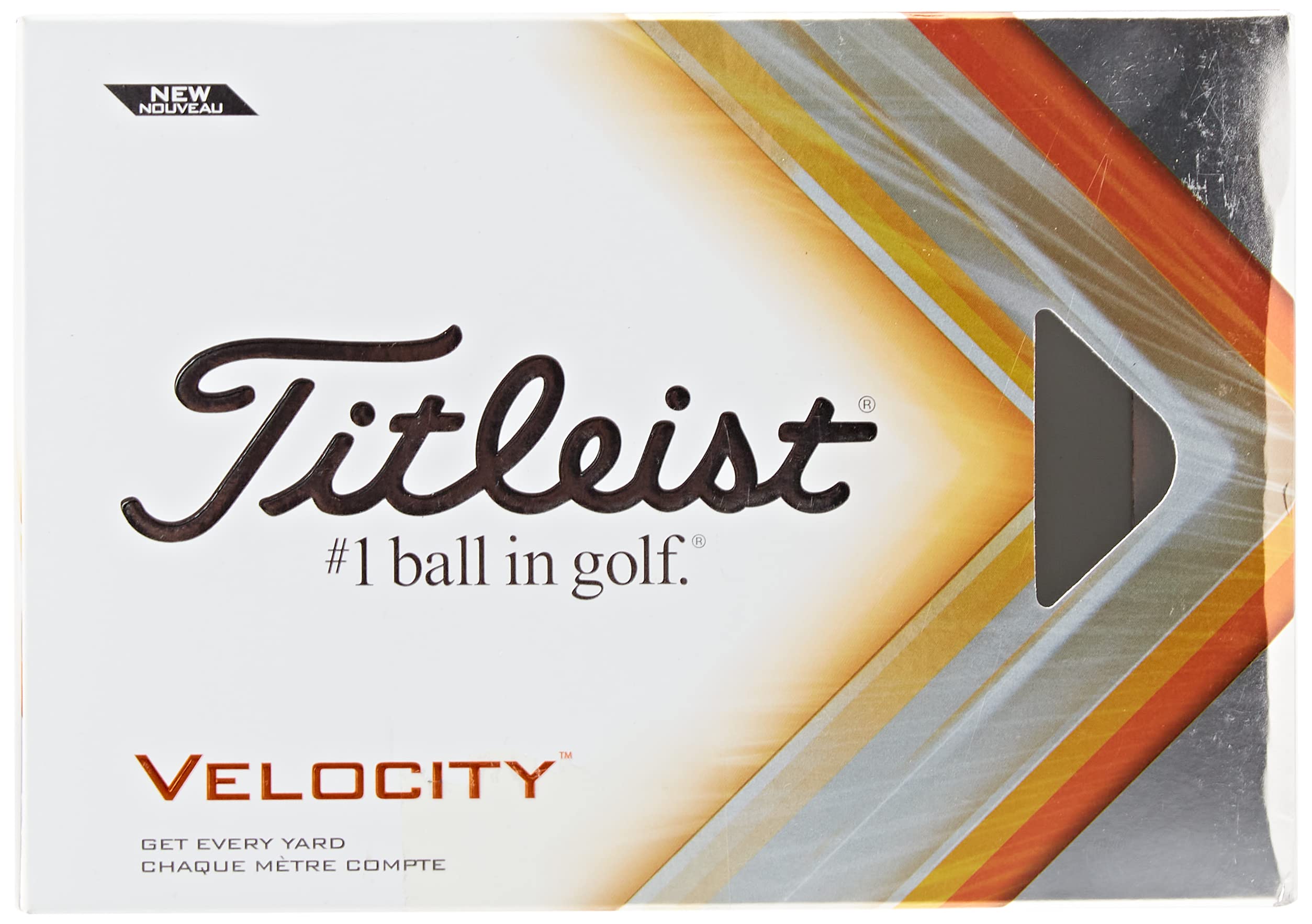 Titleist Velocity Visi Golf Ball, Men, White, One Size