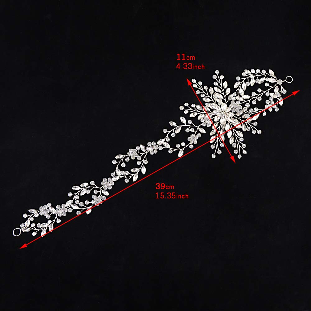 ZHENM Rhinestone Wedding Headband Bridal Hair Vine,Wedding Headpieces for Bride