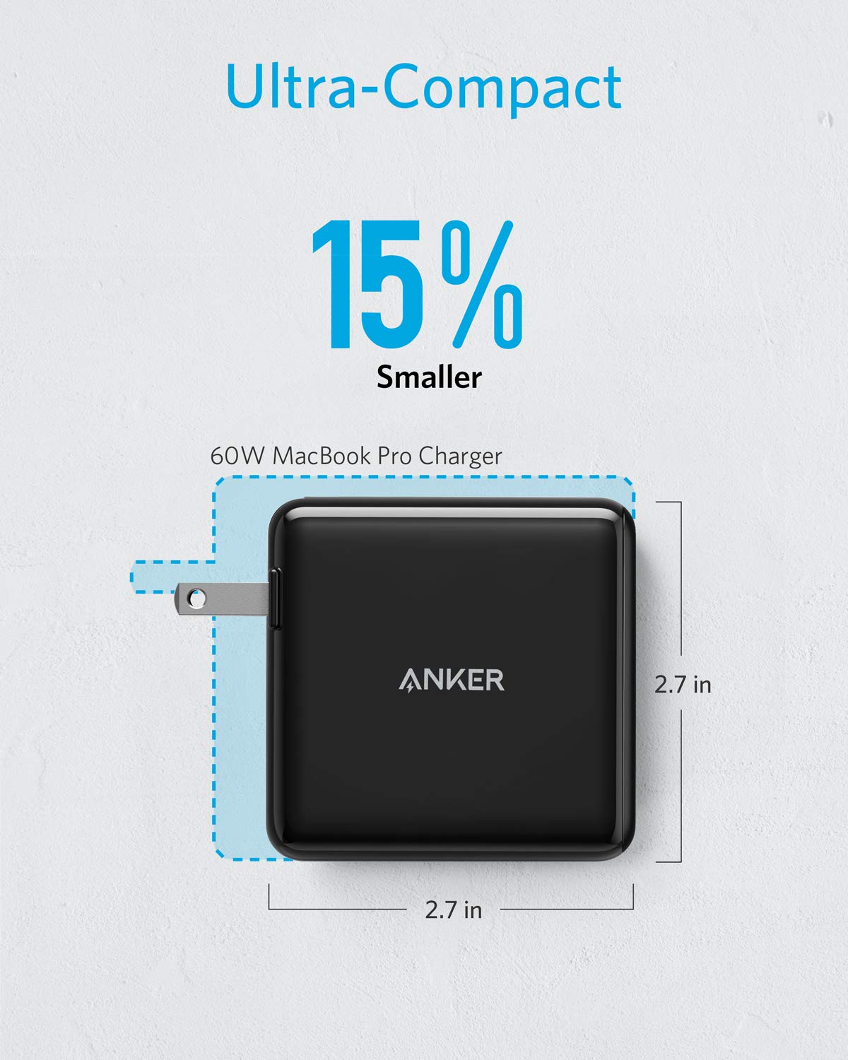 USB C Charger, Anker 60W 2-Port PowerPort Atom PD [GAN Tech] Foldable Wall Charger, Power Delivery for MacBook Pro/Air, iPad Pro, iPhone 12/11 / Pro/Ma x/XR/XS/X, Pixel, Galaxy, and More
