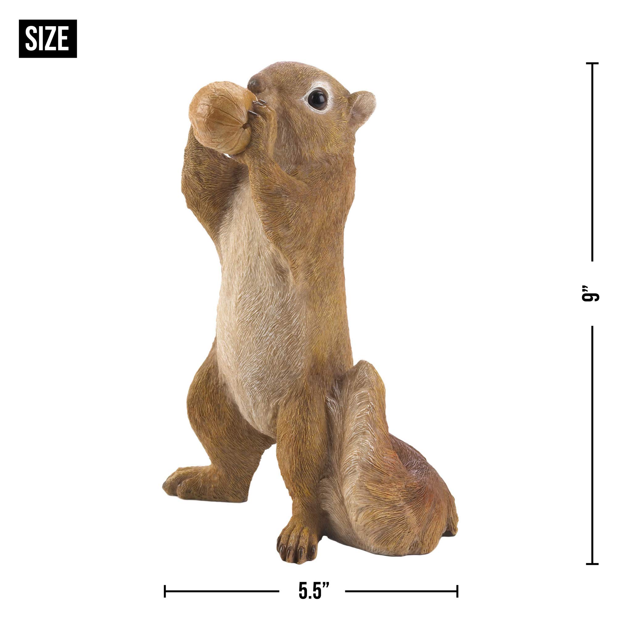 Summerfield Terrace Standing Squirrel Eating Acorn Garden Figurine