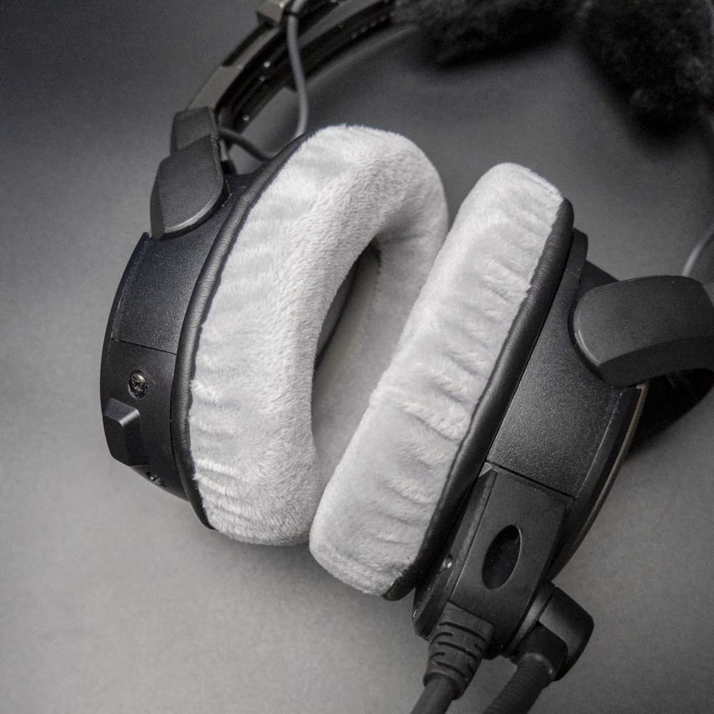 Voarmaks Soft Velvet Nap Velour Ear Pads Grey Foam Cushions Replacement EarPads Compatible with Bose A20 X A10 Aviation Headset for Comfortable Extended Wear