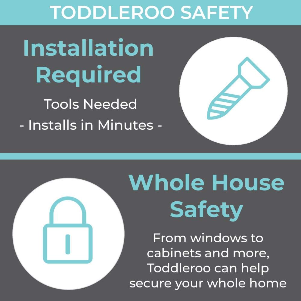 Toddleroo by North States Furniture & TV Straps | Heavy-Duty Multi-Functional Straps That Help Prevent Furniture Tipping | Baby proofing with Confidence (2-Pack, Black)
