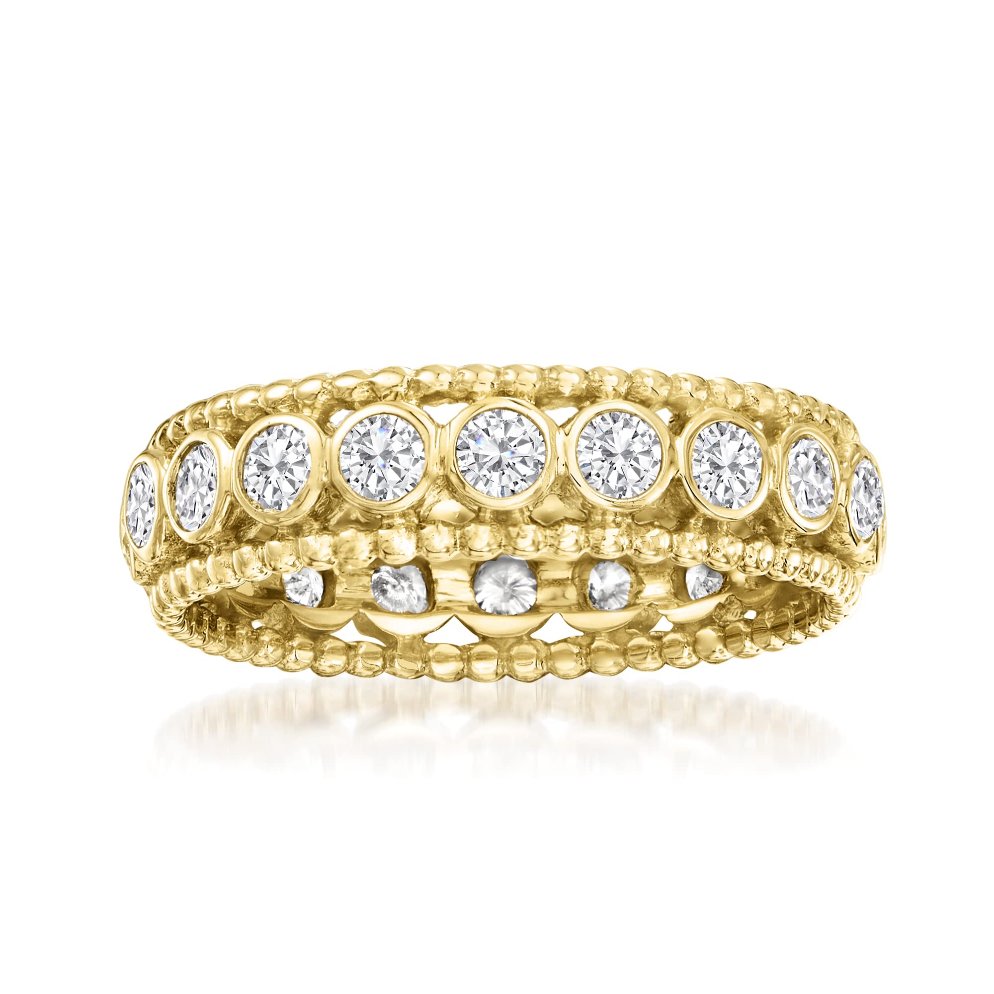 Ross-Simons 1.00 ct. t.w. Bezel-Set Diamond Eternity Band in 14kt Yellow Gold. Size 5
