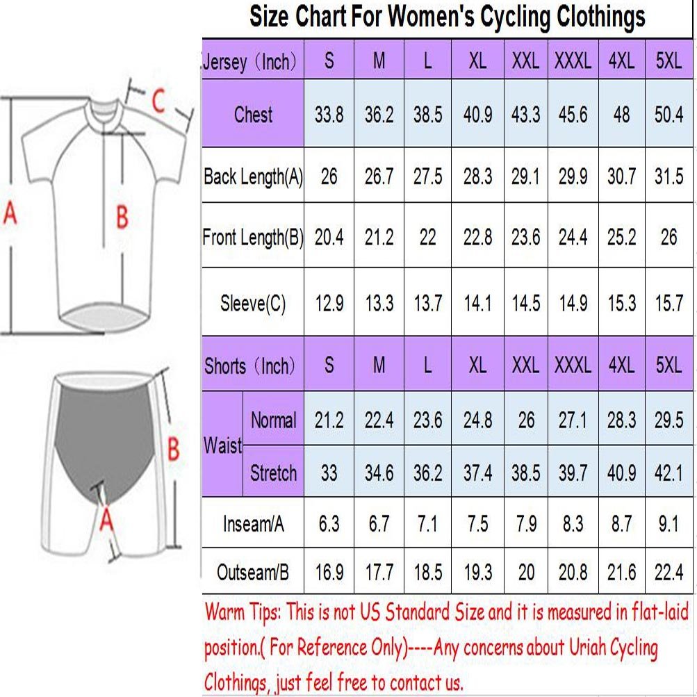 Uriah Women's Cycling Jersey Bib Shorts Sets Short Sleeve Reflective Dark Red Size XL(CN)