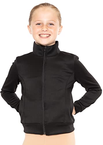 STRETCH IS COMFORT Girl's Gymnastics Black Jacket|Blush Pink X-Small