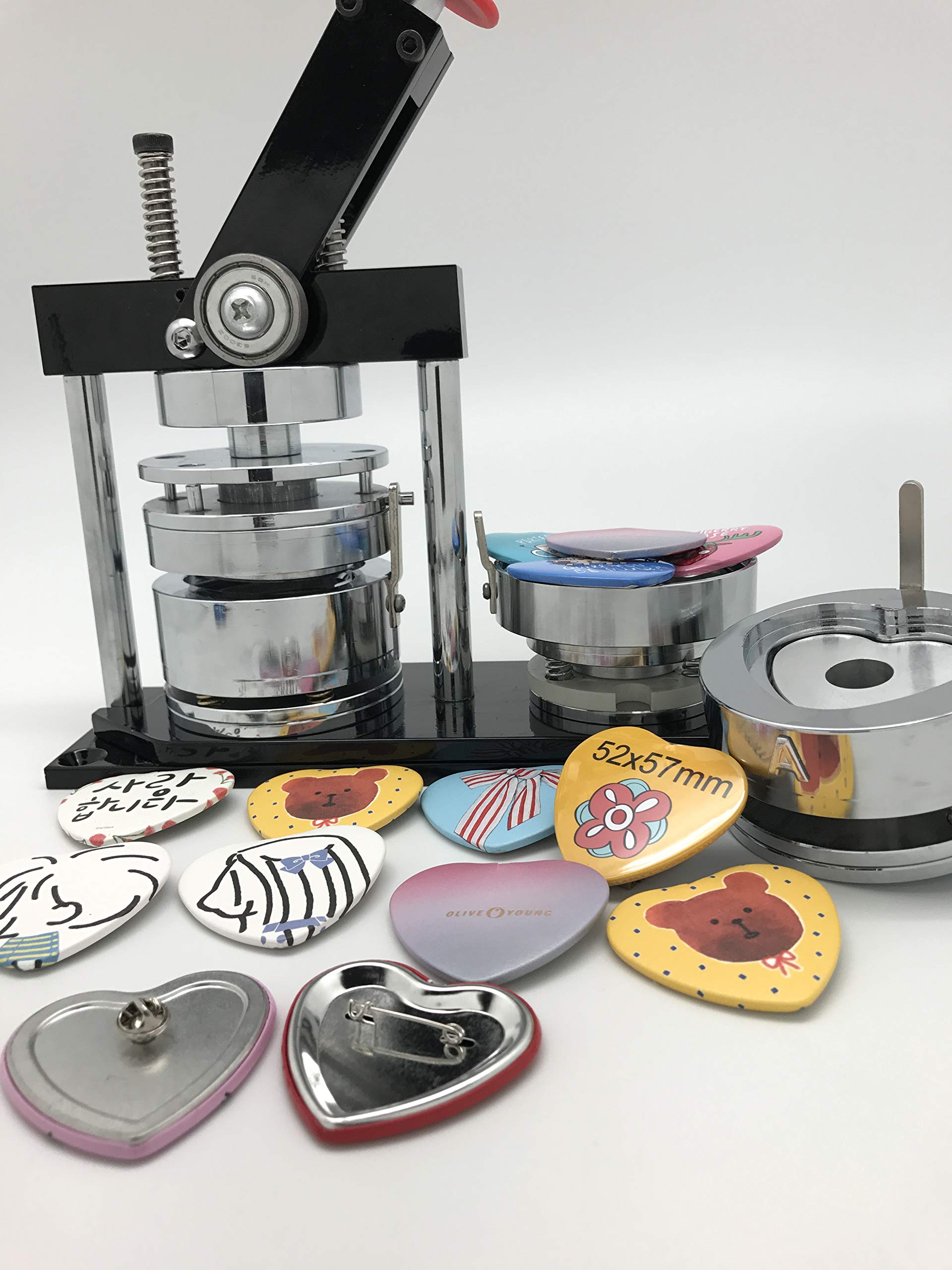 Wholesale Factory Price Heart Shape 52x57mm Manual Button Making Machine Button Maker Button Badge Machine