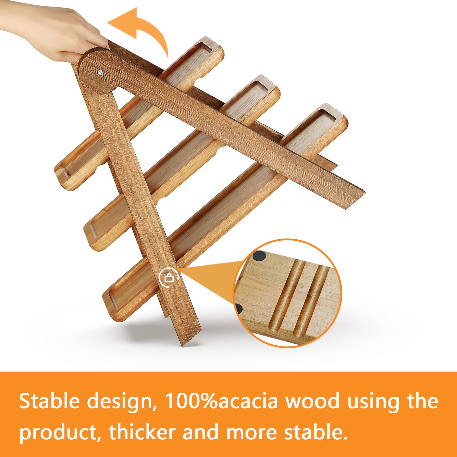 Zyviv Wooden 3 Tier Serving Tray, Solid Acacia Wood Serving Trays(max 14 x 5.5 in or Home Decor, Food, Vegetables, Fruit, Charcuterie, Appetizer Serving Tray, Cheese Board (Set of 3 Plates)