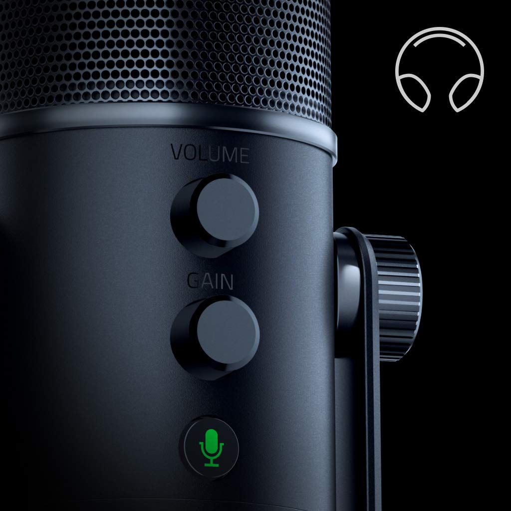 Razer Seiren Elite USB Streaming Microphone: Professional Grade High-Pass Filter - Built-In Shock Mount - Supercardiod Pick-Up Pattern - Anodized Aluminum - Classic Black