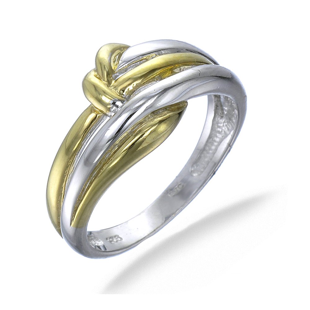VIR JEWELS Knot Fashion Ring in Yellow Gold Plated over .925 Sterling Silver Size 7