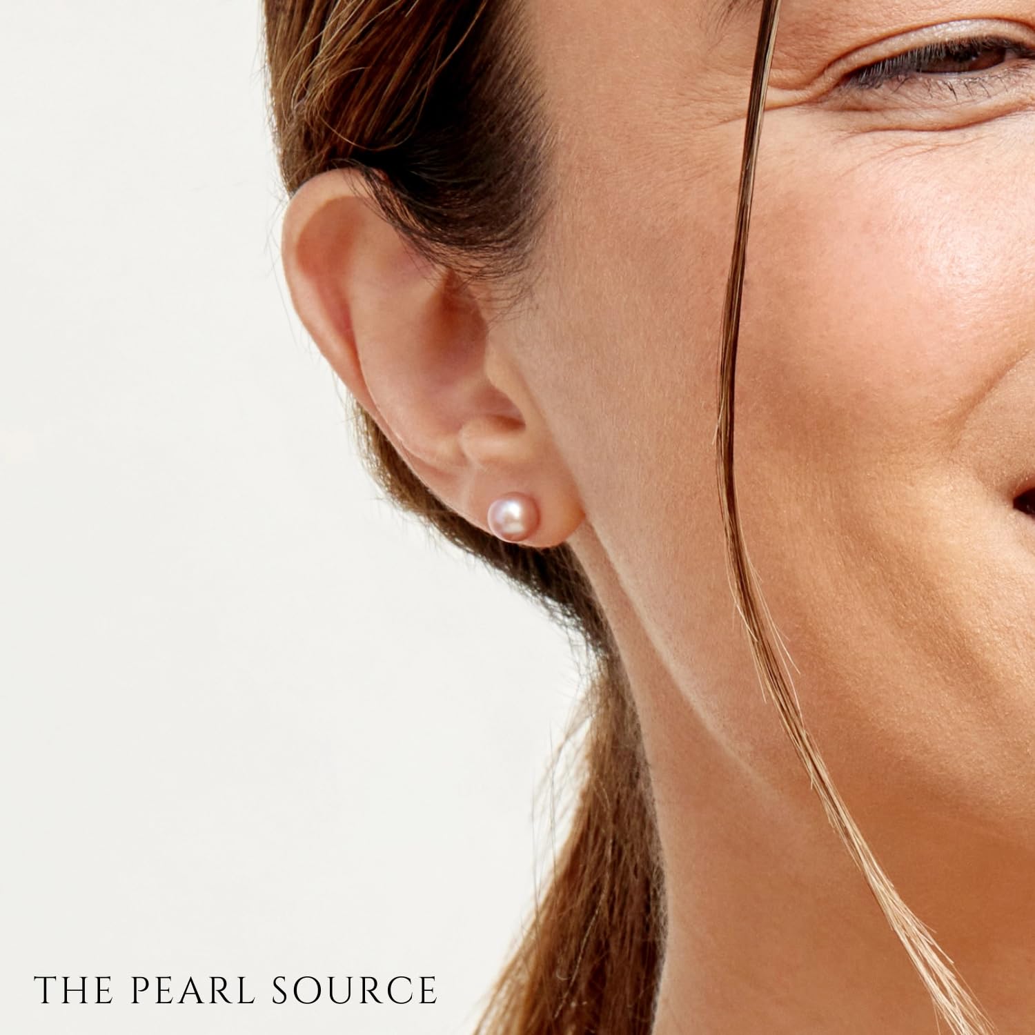 THE PEARL SOURCE 14K Gold 10-11mm Round Pink Freshwater Cultured Pearl Stud Earrings for Women