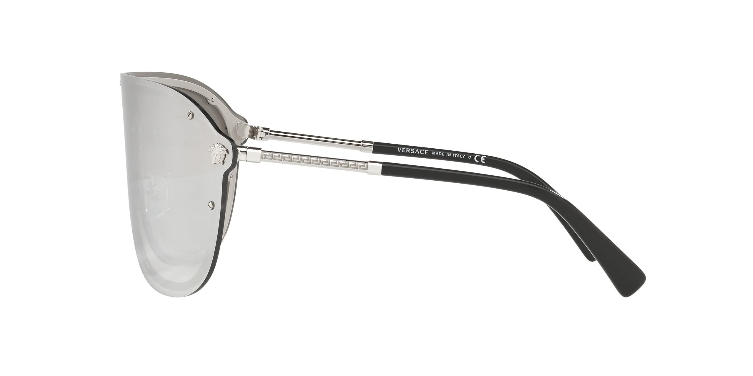 Versace Woman Sunglasses Silver Frame, Light Grey Mirror Silver Lenses, 0MM