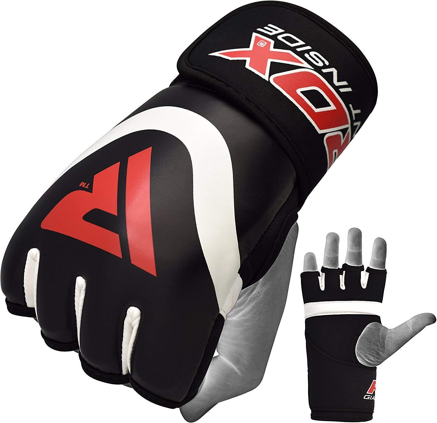 RDX Boxing Hand Wraps Inner Gloves for Punching – Maya Hide Leather Fist Protector Under Mitts - Great for MMA, Muay Thai, Martial Arts, Heavy Bag, Kickboxing, Multi-Purpose Training & Combat Sports