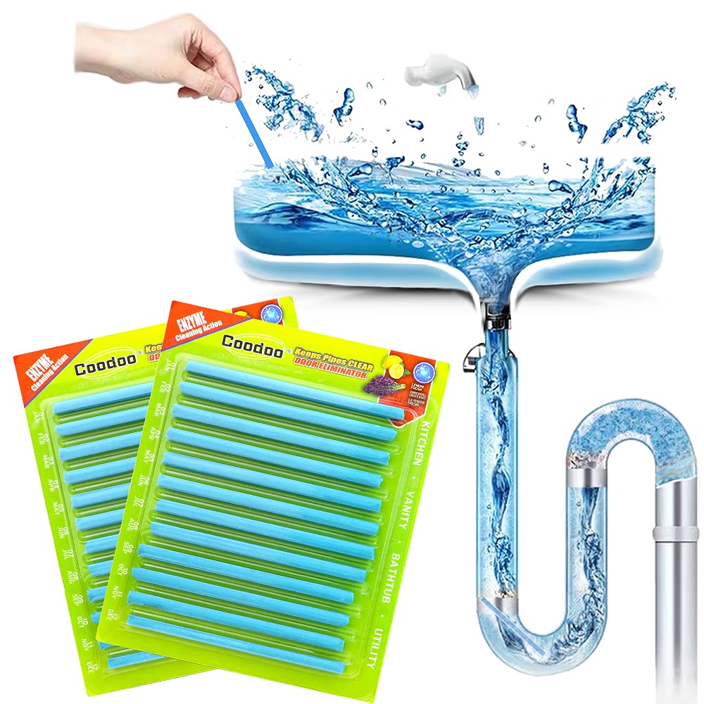 Toilet Cleaner Drain Sticks Sink Deodorizer(24 Pack), Bathroom Toilet Tank Cleaner, Organic Enzyme Automatic Drain Cleaner, No Pungent Smell, Unscent