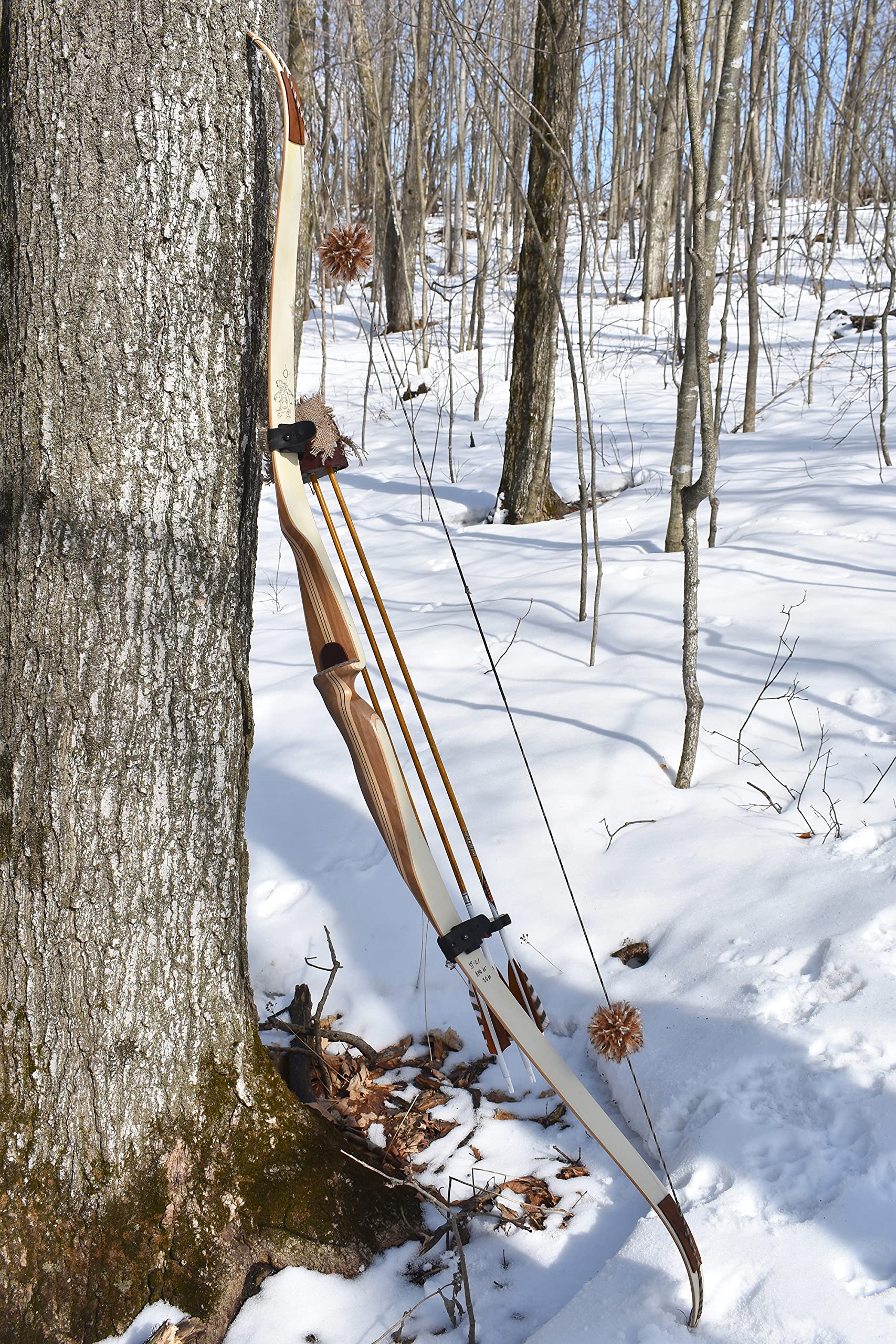 Standing Wolf Ultimate Wool Bow String Silencer Combo Pack | Traditional Style Alpaca Wool Archery String Silencers for Recurve Bow | Moose Skin Limb Dampeners for Archery | 4 Pieces Per Pack