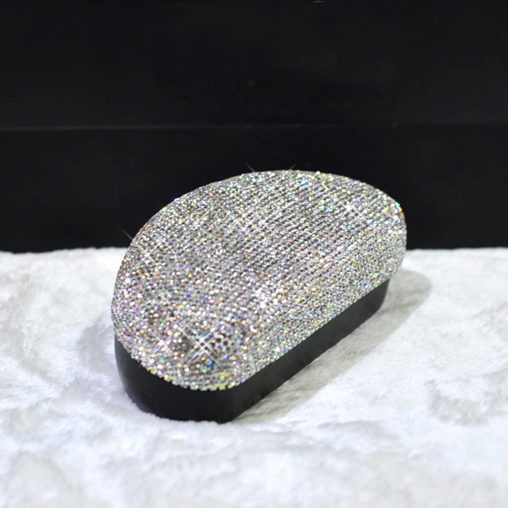 XianghuangTechnology Hard Shell Sunglasses Case,Bling Crystal Rhinestone Large Eyeglass Case Fits Most Sunglasses (White)