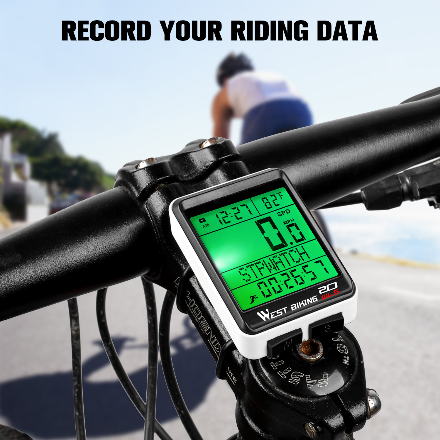 West Biking Bike Repair Stand(Max 85 Lbs) - Adjustable Foldable Bike Workstand With Quick Release + Wireless Bike Computer - 5 Language Bicycle Odometer & Speedometer Rainproof Weekly & Automatic