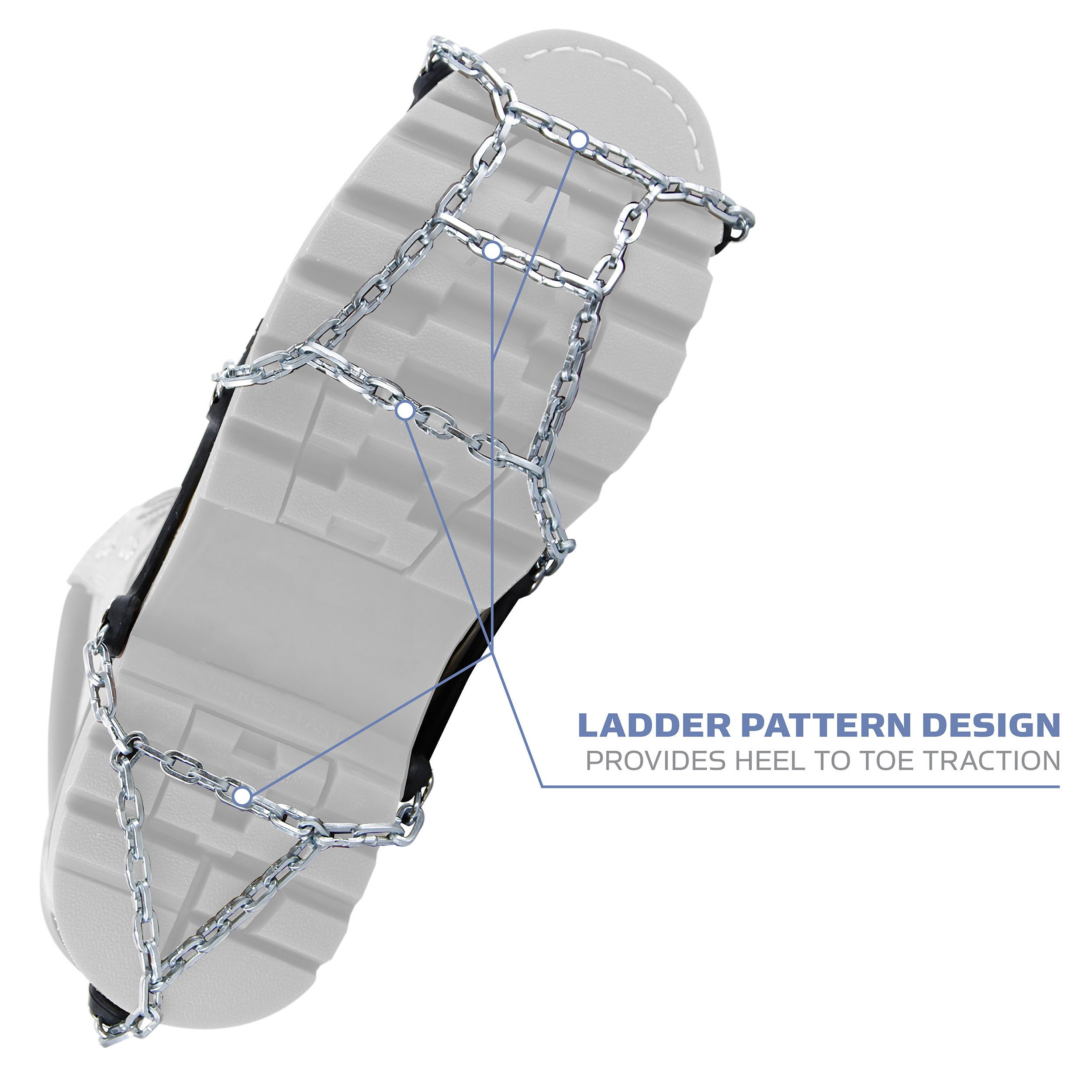 Yaktrax Traction Chains for Walking on Ice and Snow (1 Pair), Large , Black