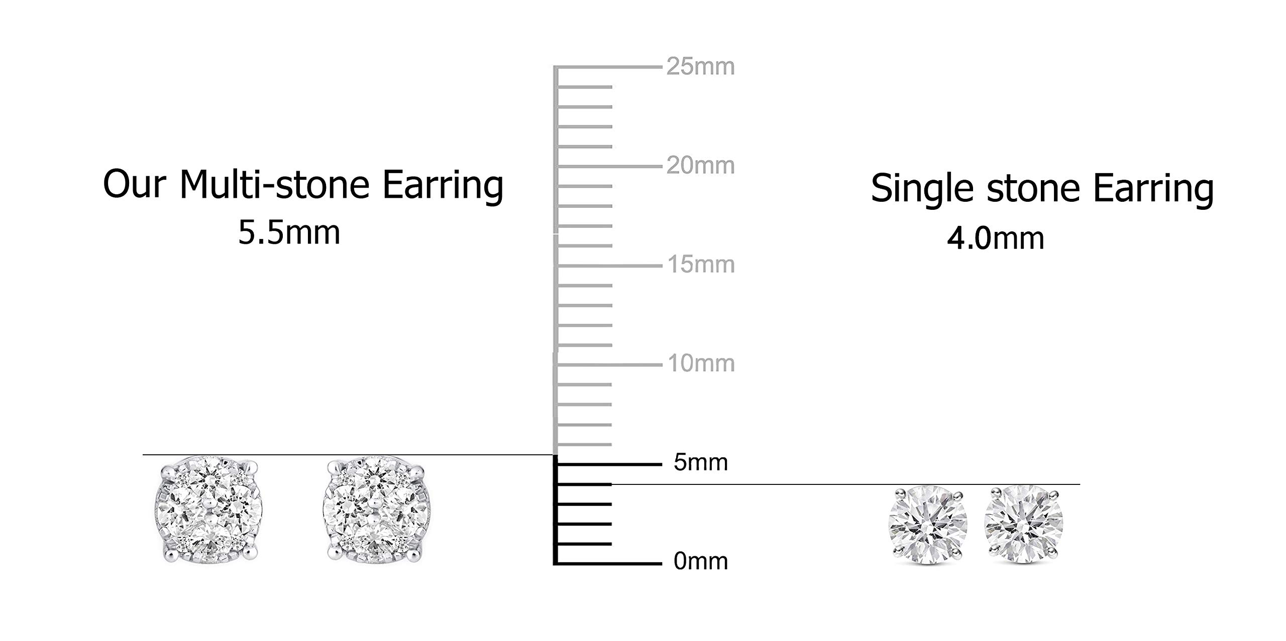 Women Round Diamond Stud Earrings Set In 925 Sterling Silver | Natural or Lab Grown | White or Yellow | Independent Lab Certified | Hypoallergenic (0.50 Carats TW, 925 Silver (NATURAL DIAMOND))