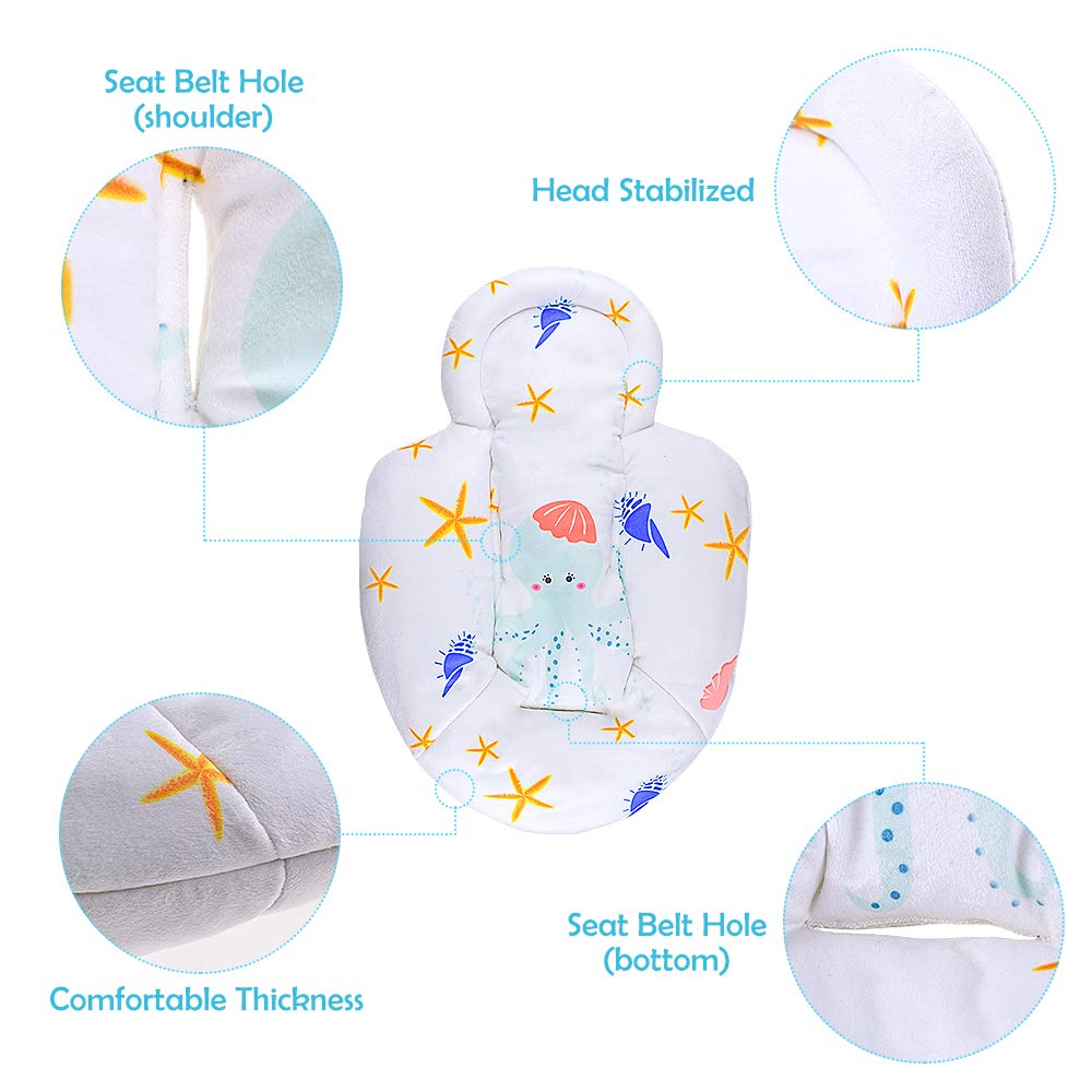 Topwon Newborn Infant Support Cushion Liner Body Support Pillow for Baby Swing/Bassinet(Octopus)