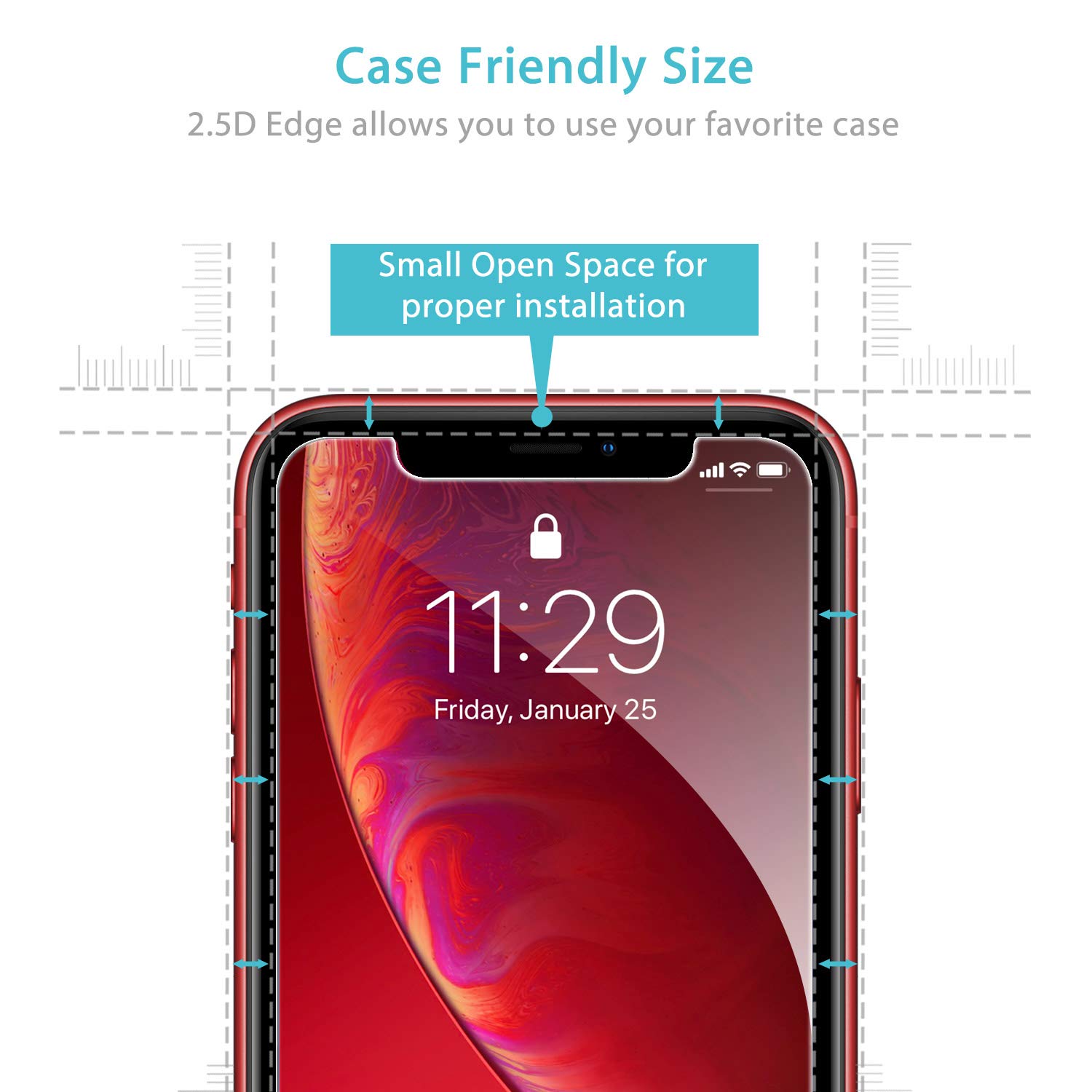 Syncwire Screen Protector for iPhone 11, iPhone XR (3-Pack), Anti-Fingerprint Tempered Glass Screen Protector (9H Hardness, 6X Stronger, Installation Frame, Bubble Free) [Not Edge to Edge]