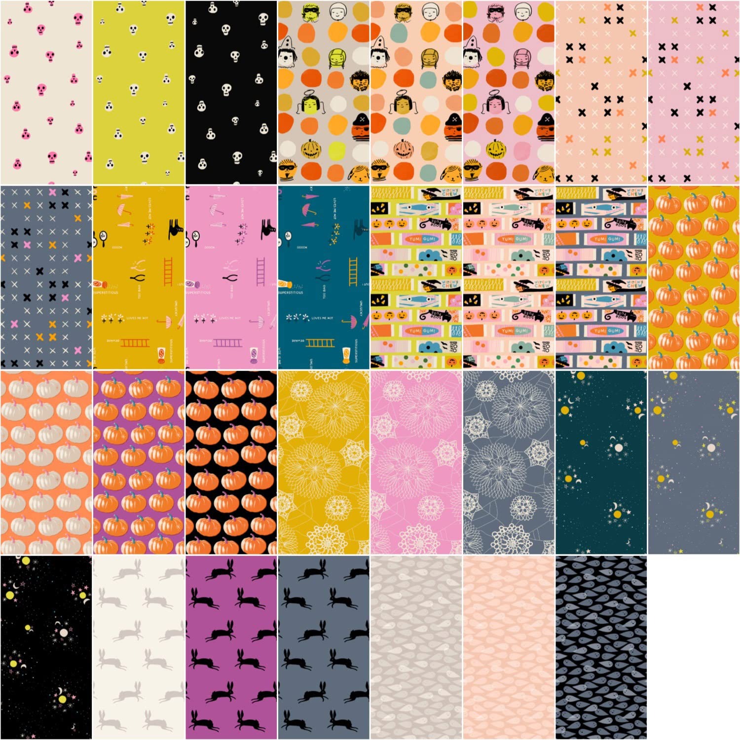 Spooky Darlings Jelly Roll 40 2.5-inch Strips Ruby Star Society RS5070JR