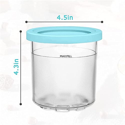 VRINO Creami Deluxe Pints, for Ninja Ice Cream Maker Pints, Ice Cream Pints Reusable,Leaf-Proof Compatible NC301 NC300 NC299AMZ Series Ice Cream Maker