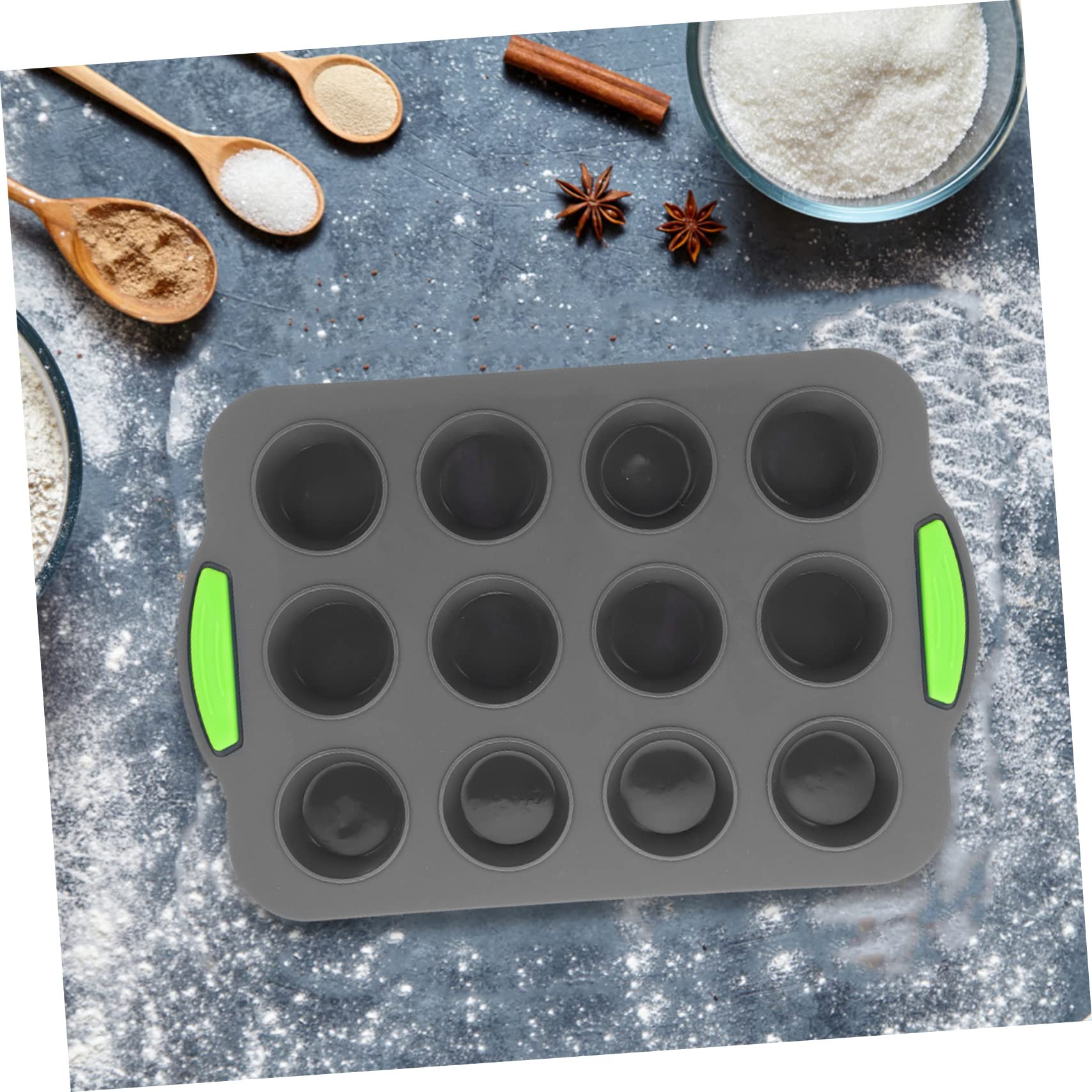 UPKOCH 12-Grid Cake Mold cake baking silicone treat muffin pan molds mousse mould usa muffin baking nonstick bakeware crafting egg muffin pan muffins kitchen Silica gel brownie decorate