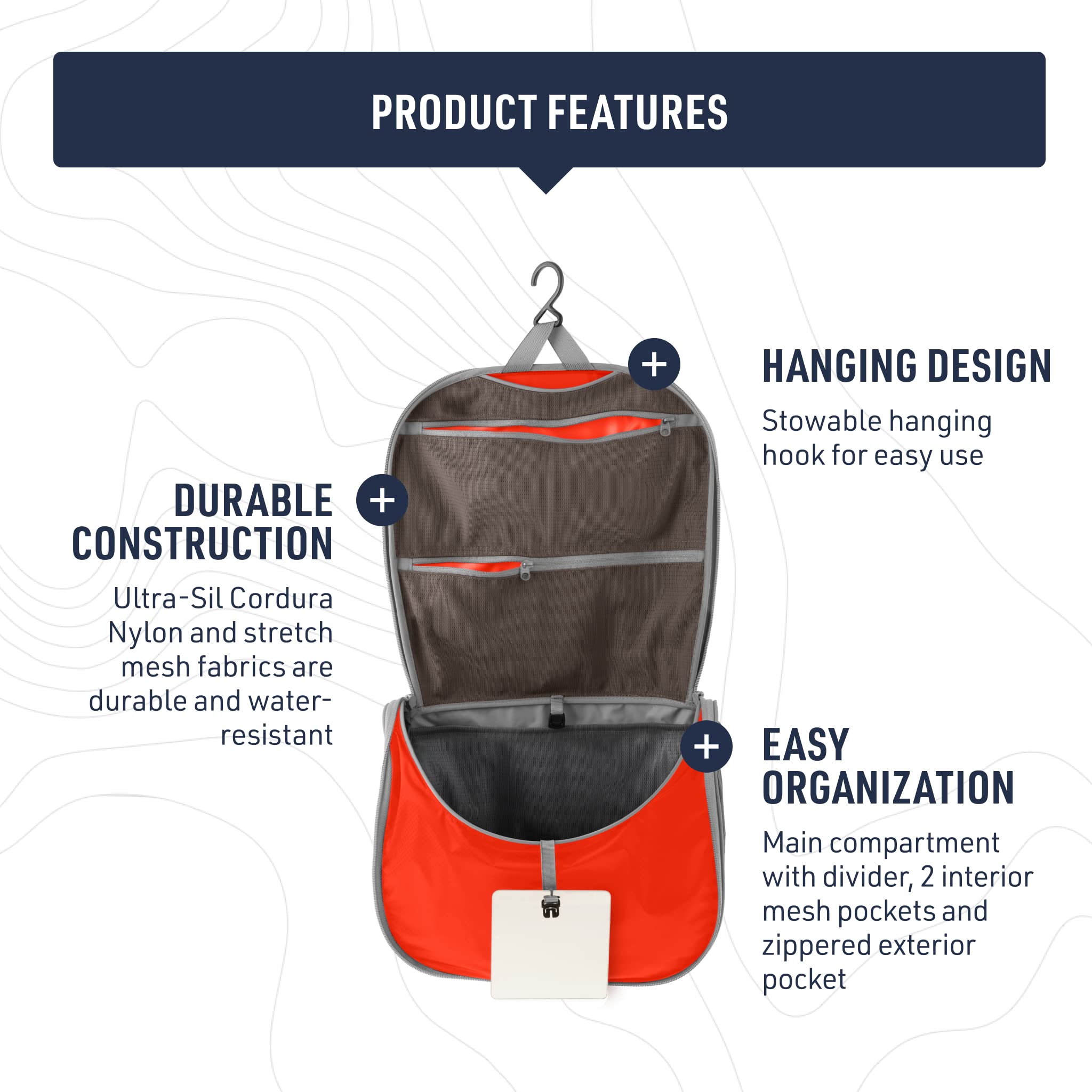 Sea to Summit TravellingLight Hanging Toiletry Bag, Travel Organizer for Men and Women, Small, Black
