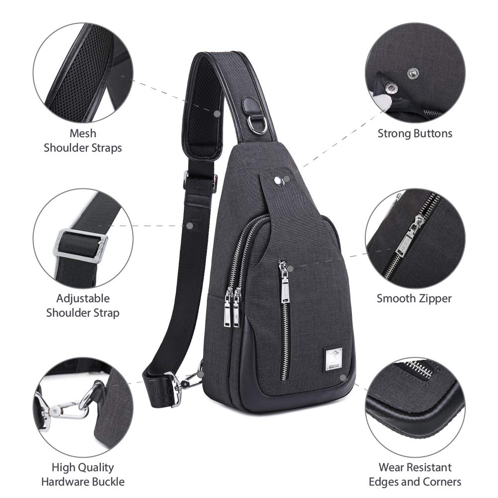 weiatas Sling Bag for Men Women, Crossbody Shoulder Backpack