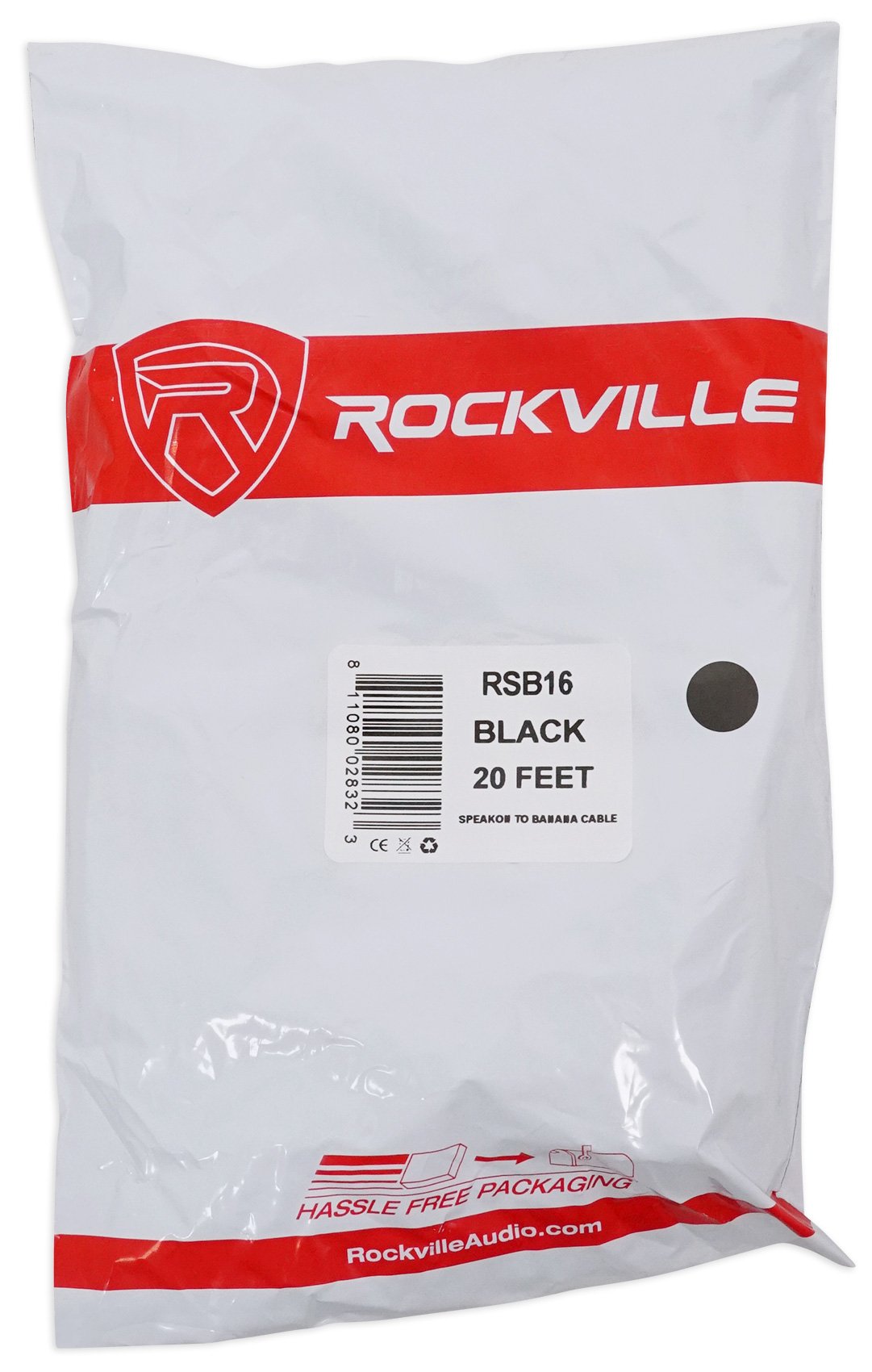 Rockville 20 Foot Speakon to Banana Speaker Cable, 16 Gauge, 100% Copper (RSB16),Black