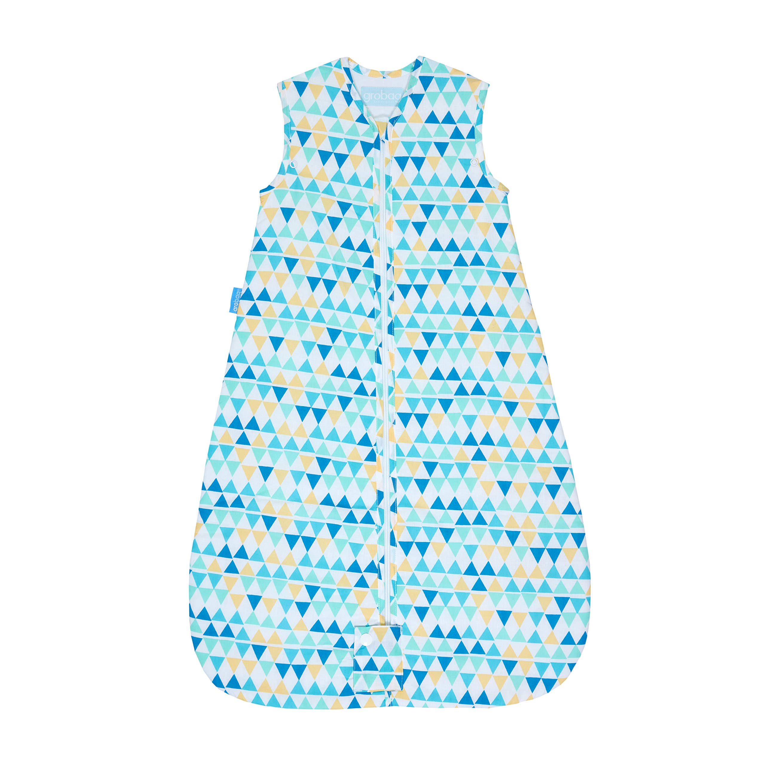 Tommee Tippee Grobag Baby Cotton Sleeping Bag, Sleeping Sack - 1.0 Tog for 69-74 Degree F - Capri Zig Zag - Small Medium, 6-18 months, Turquoise, 6-18 Months