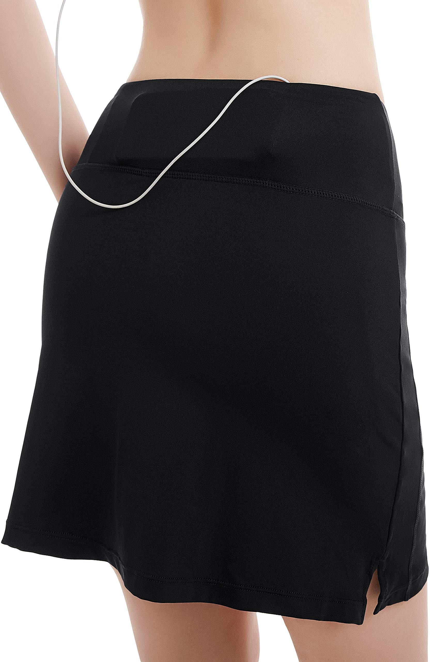 Women's Active Athletic Skirt Sports Golf Tennis Running Pockets Skort Black XS