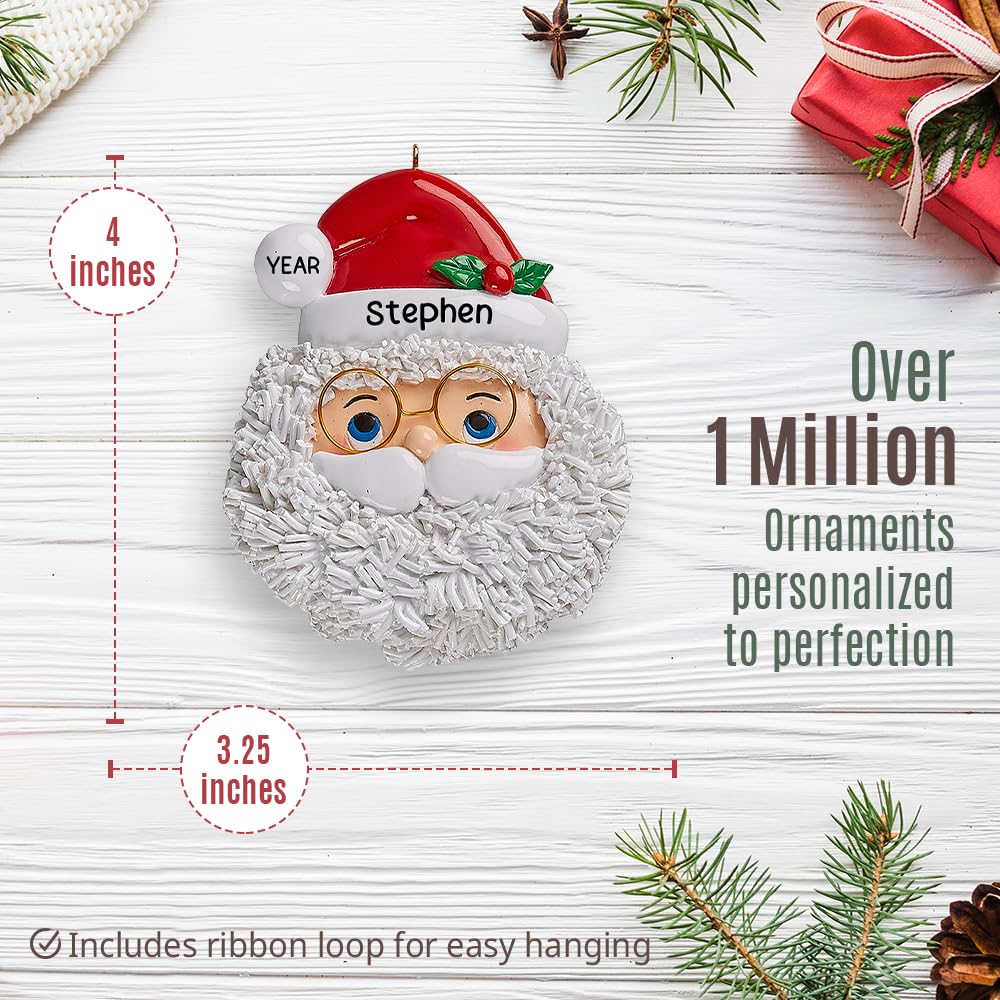 Santa Claus Personalized Christmas Ornaments 2023 - Fast & Free 24h Customization β Santa Face Christmas Decorations with Name - Comes Gift-Wrapped